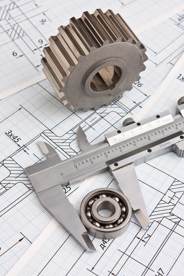 Mechanische Tekening En Advies Stock Afbeelding - Image of gegevens ...