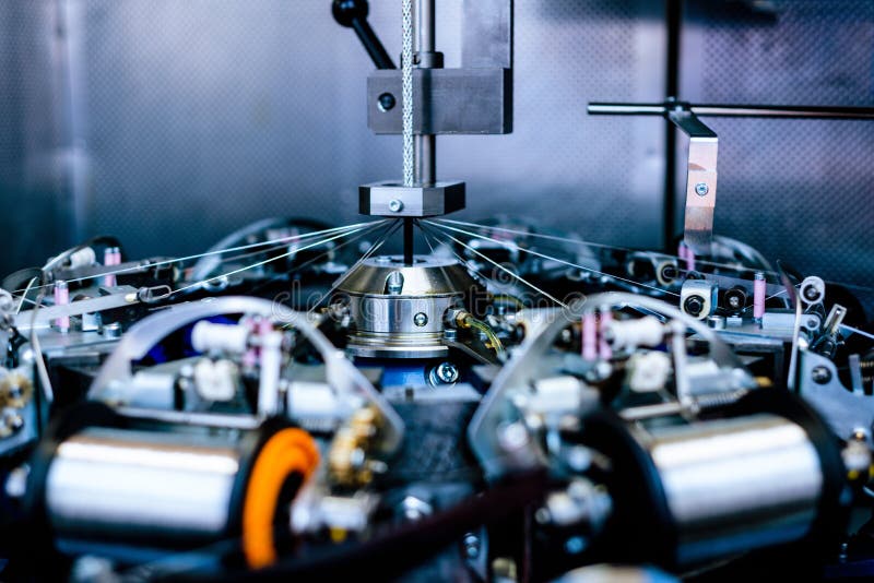 The Mechanism of a Braiding Machine Close-up. Stock Photo - Image of ...