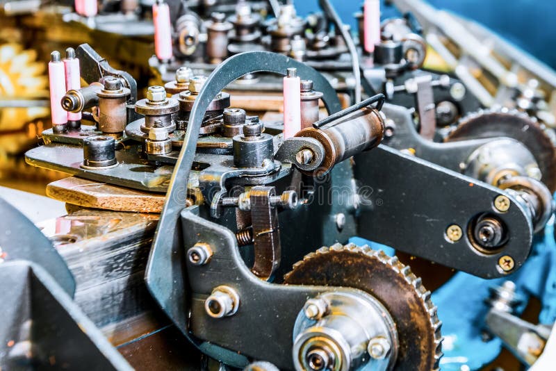 The Mechanism of a Braiding Machine Close-up. Stock Image - Image of ...