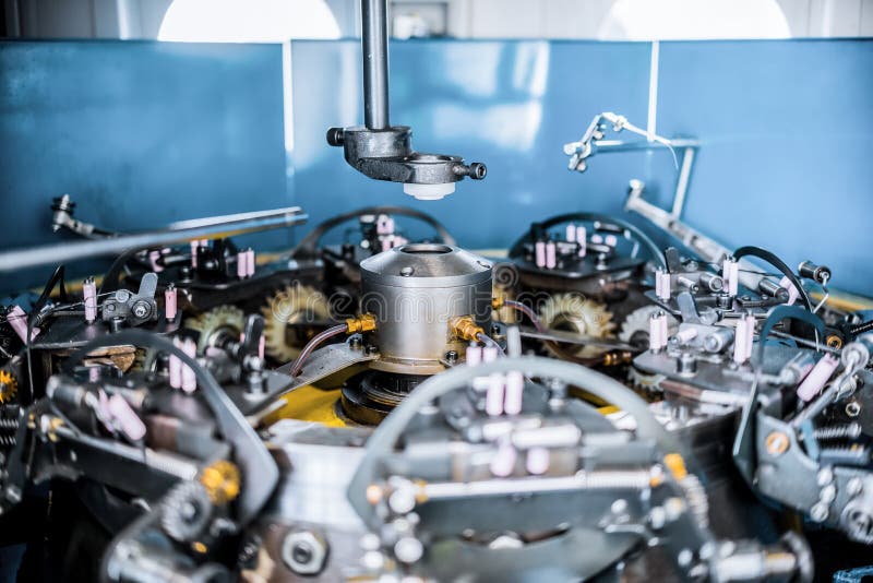 The Mechanism of a Braiding Machine Close-up. Stock Image - Image of ...