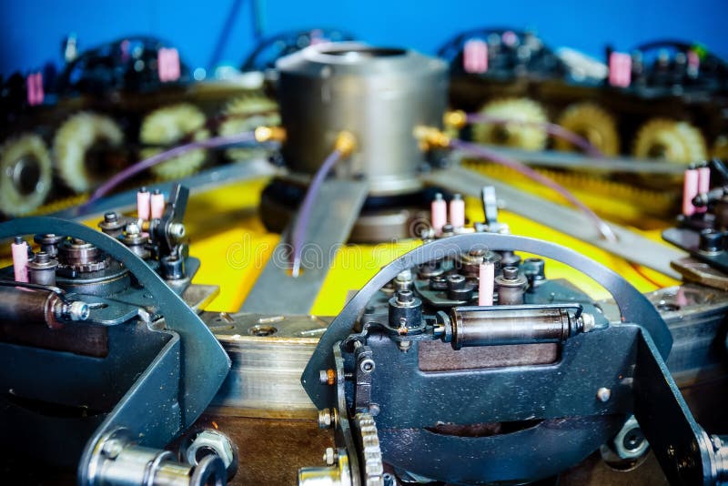 The Mechanism of a Braiding Machine Close-up. Stock Photo - Image of ...