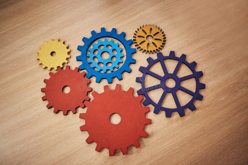 Mechanism, Brainstorming and Connection with Cog Gear on Table for ...