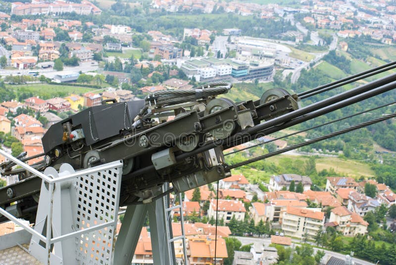 Mechanism of the Cable Car in Batumi. Stock Photo - Image of building ...