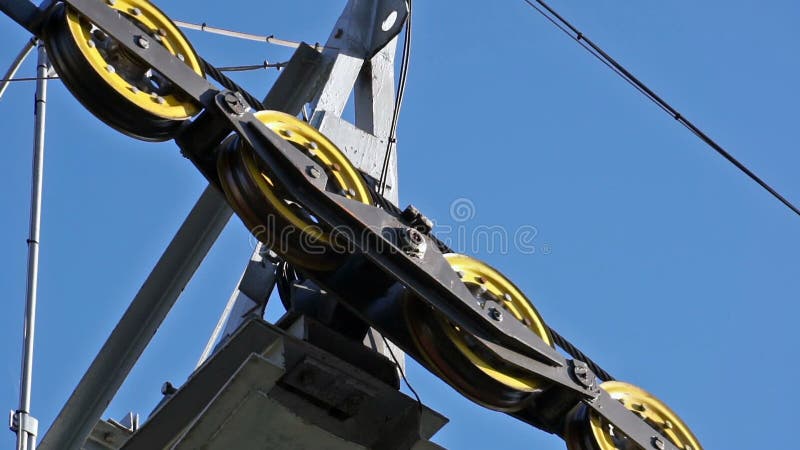 Mechanism cable funicular stock footage. Video of wire - 64045180