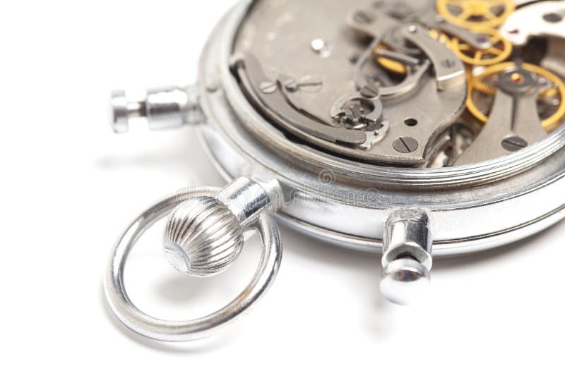 Mechanism, Clockwork of a Stopwatch Close-up. Time, Work Concept Stock ...