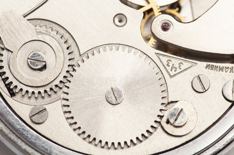 Mechanism, Clockwork of a Stopwatch Close-up. Time, Work Concept Stock ...