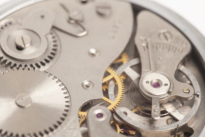 Mechanism, Clockwork of a Stopwatch Close-up. Time, Work Concept Stock ...