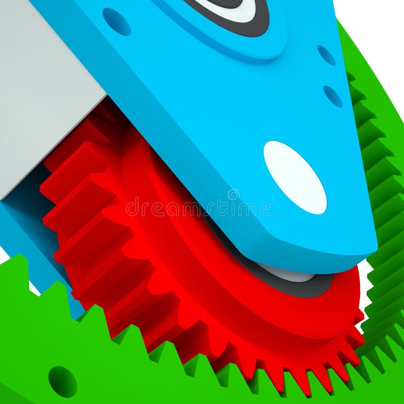 Mechanism of colored gears stock illustration. Illustration of ...