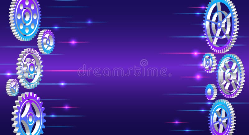 The Mechanism Consisting of Gears on a Blue Background for the ...