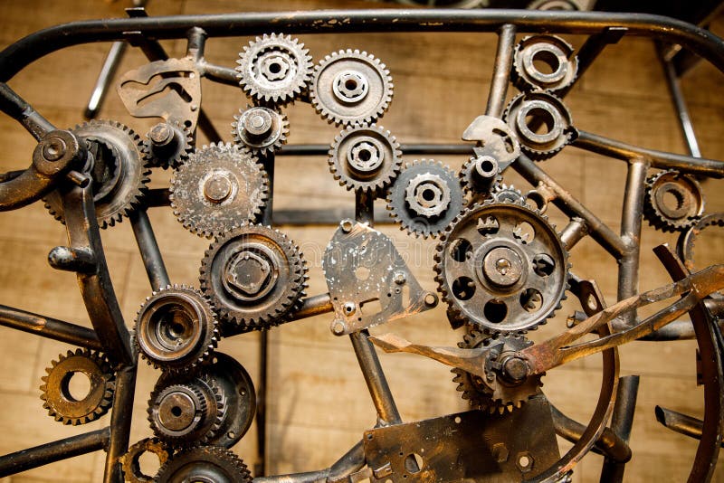 Mechanism Engine Gears Wheels, Top View Stock Photo - Image of gold ...