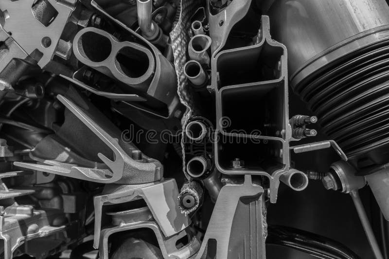 Mechanism of Engine in a Modern Car Stock Image - Image of closeup ...