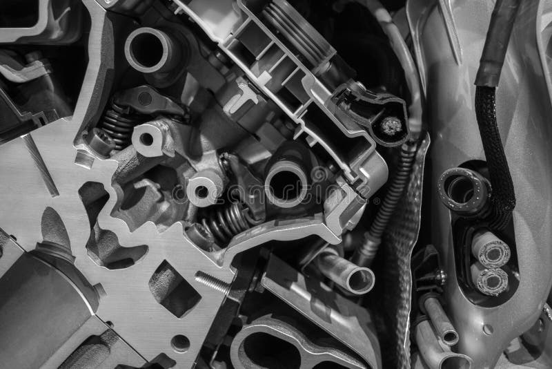 Mechanism of Engine in a Modern Car Stock Image - Image of converter ...