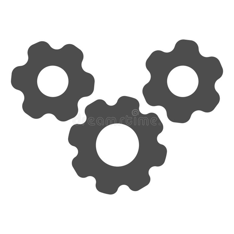 Mechanism Gear Solid Icon, Mechanical Process Concept. Vector Graphics ...