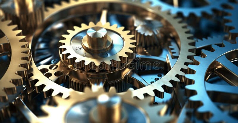 Mechanism, Gears and Cogs at Work. Industrial Equipment - AI Generated ...