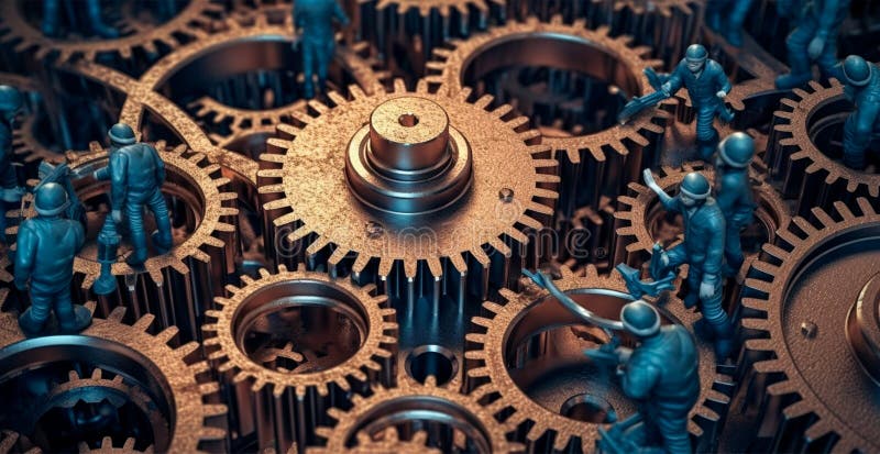 Mechanism, Gears and Cogs at Work. Industrial Equipment - AI Generated ...