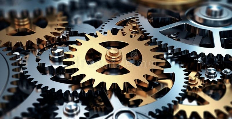 Mechanism, Gears and Cogs at Work. Industrial Equipment - AI Generated ...
