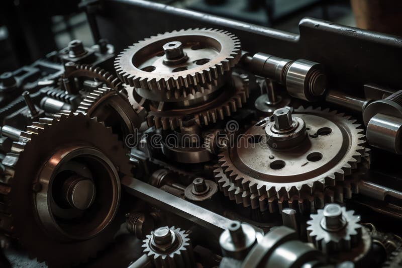 Mechanism, Gears and Cogs at Work, Industrial Machinery. Generative AI ...