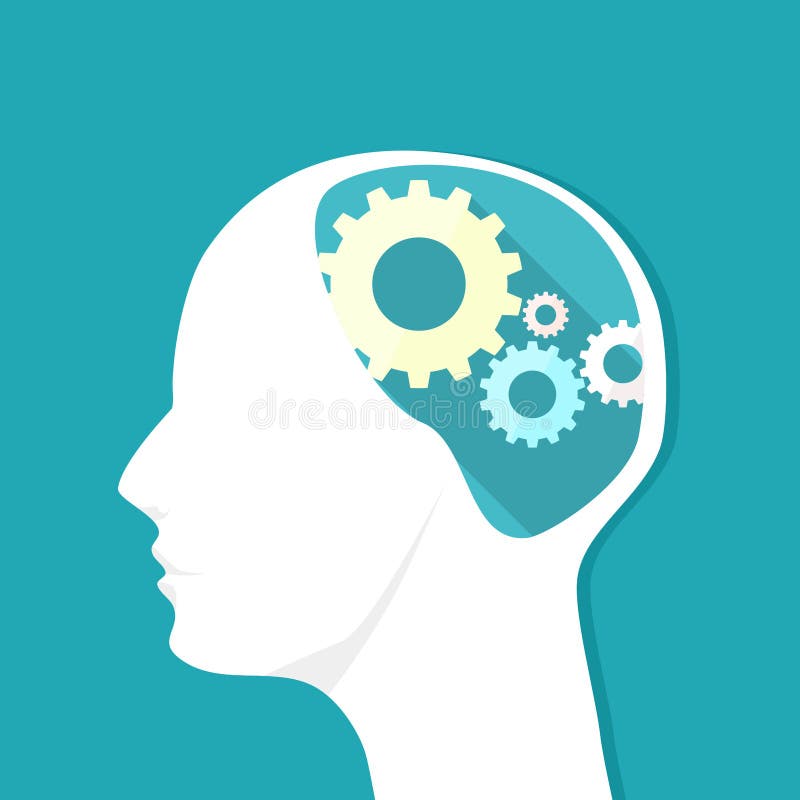Mechanism in the Human Head. Thinking Process of the Human Brain Stock ...