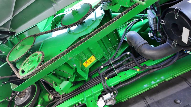 Mechanism Inside New Combine Harvester Stock Footage - Video of ...