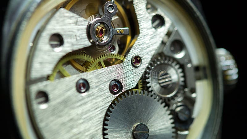 Mechanism Inside an Old Watch Stock Photo - Image of gear, machine ...