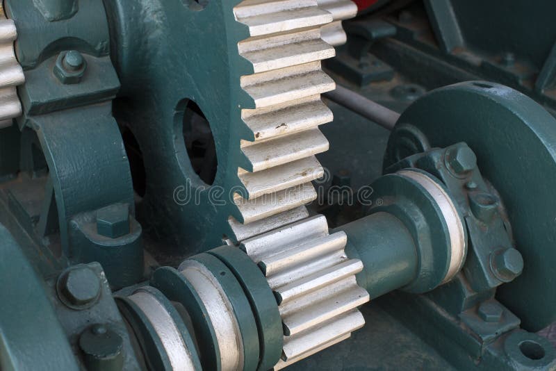The Mechanism of the Large Gear of Stock Image - Image of machine ...