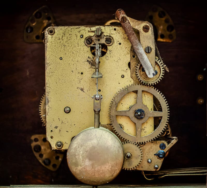 The Mechanism of the Old Clock Stock Photo - Image of clock ...