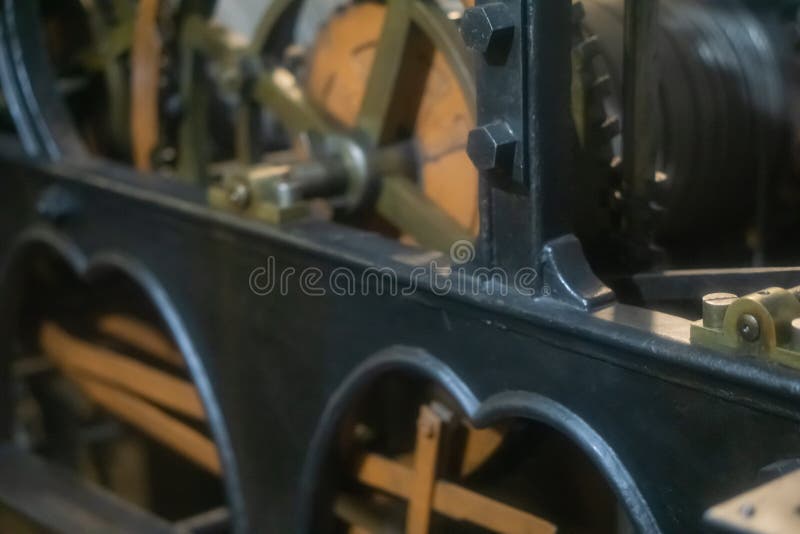 Mechanism of the Old Clock Tower Inside Stock Image - Image of medieval ...