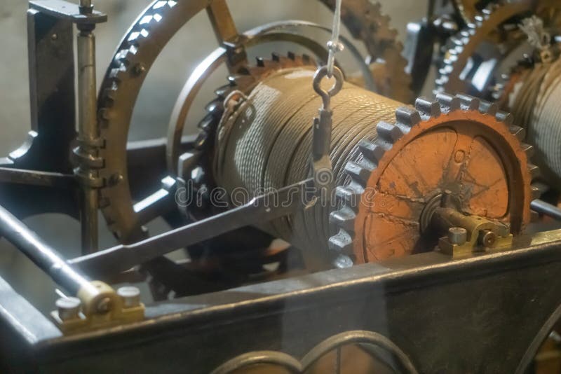 Mechanism of the Old Clock Tower Inside Stock Photo - Image of detail ...