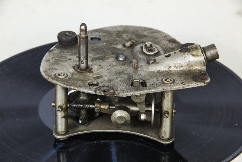 Mechanism of the Old GramophoneCircles of the Road Stock Image - Image ...