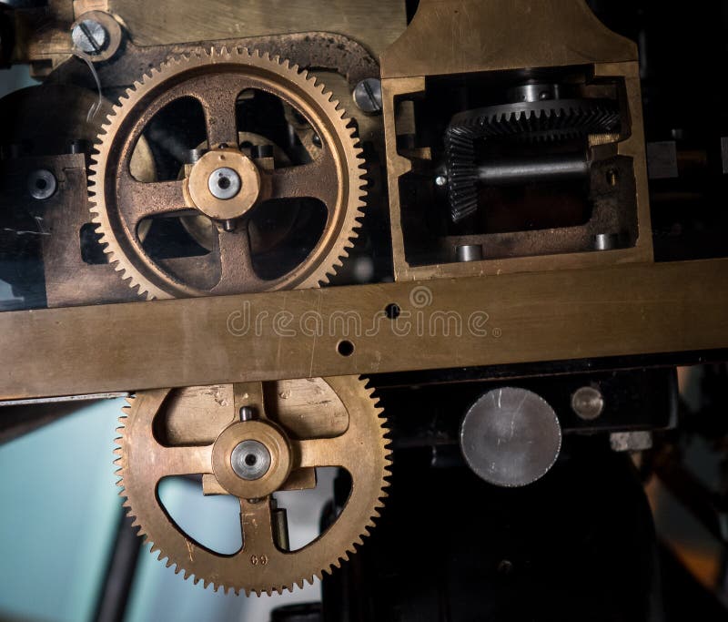 The Mechanism of a Old and Vinage Machine Stock Image - Image of ...