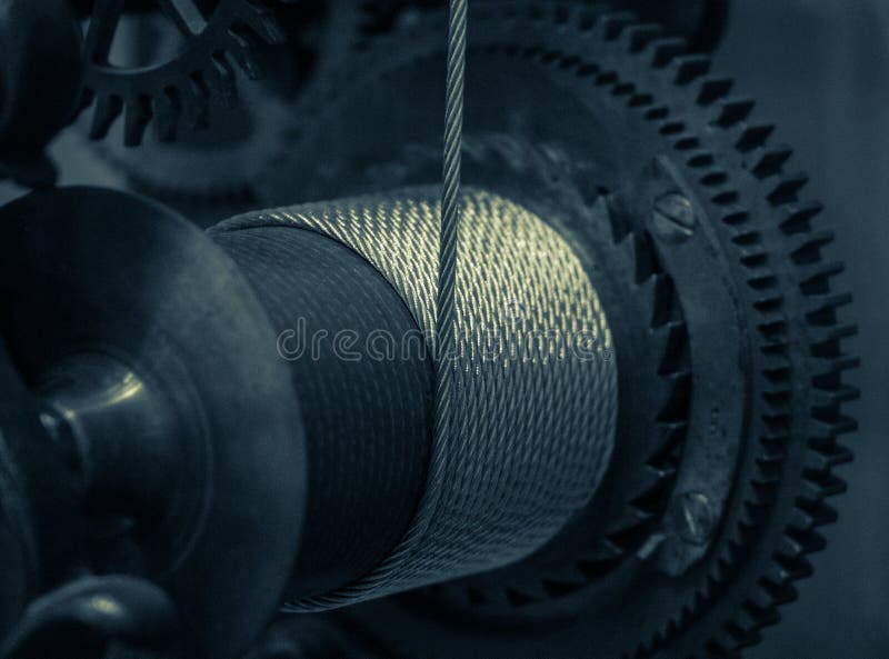 The Mechanism of a Old and Vintage Winch Stock Image - Image of ...