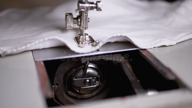 Mechanism of Operation of the Sewing Machine. Shuttle Hook System. Slow ...