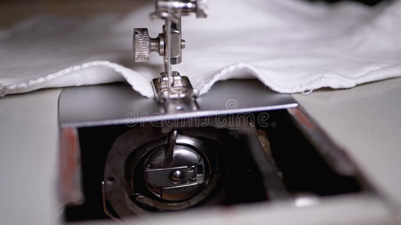 Mechanism of Operation of the Sewing Machine. Shuttle Hook System. Slow ...