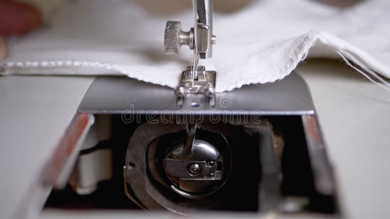 Mechanism of Operation of the Sewing Machine. Shuttle Hook System. Slow ...