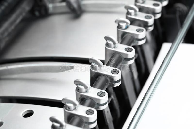 Mechanism Printing Press in the Details Stock Image - Image of ...