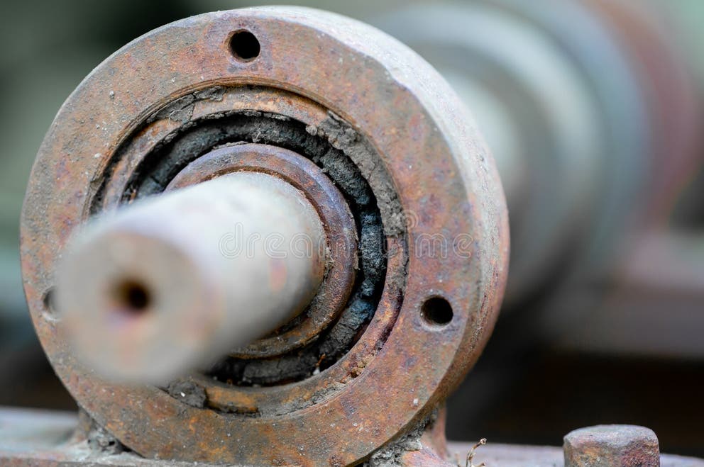 Mechanism with a Rusty Bearing on the Axle Stock Photo - Image of dirty ...