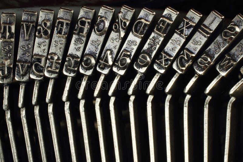 Mechanism of Typing Machine, Metal Letters Stock Photo - Image of rusty ...