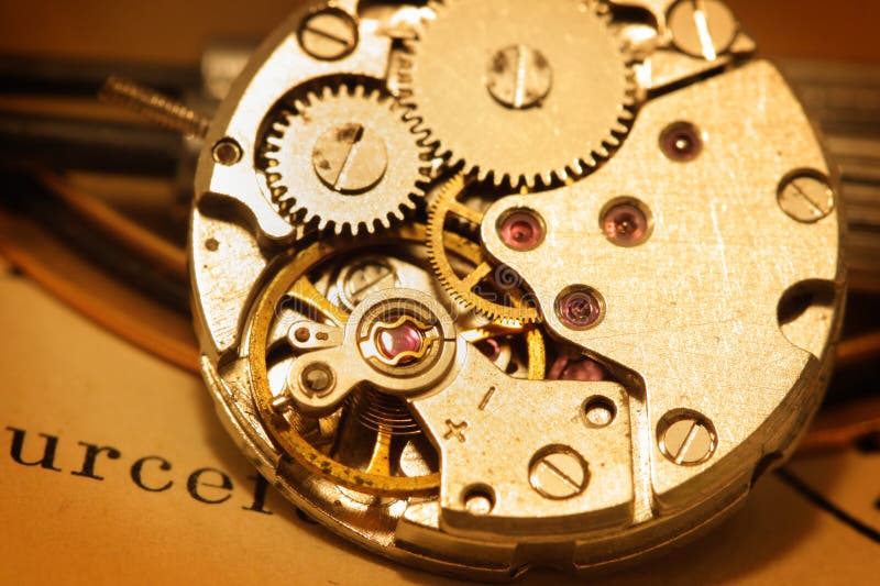 Mechanism of watch stock photo. Image of gearwheels, precise - 27051414