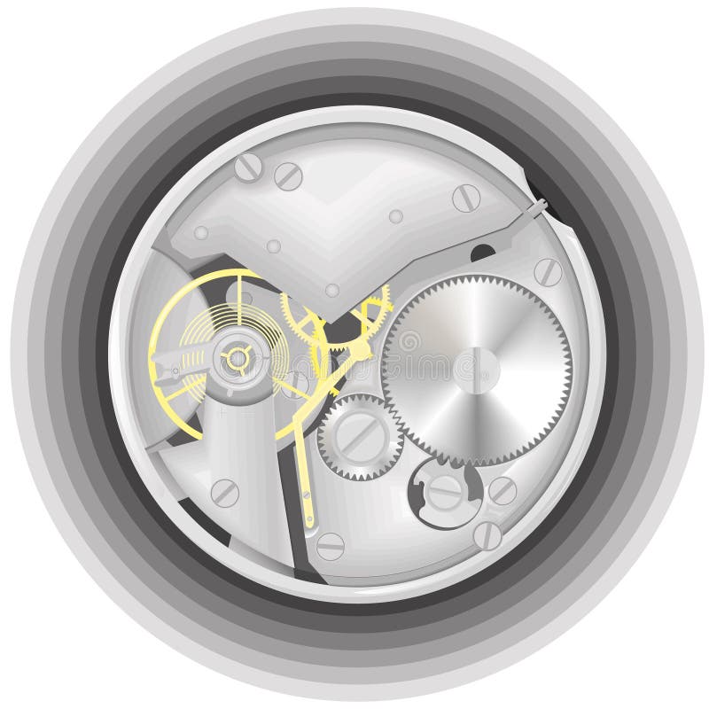 Watch Mechanism Grayscale 3D Illustration With Gears And Dof Stock ...