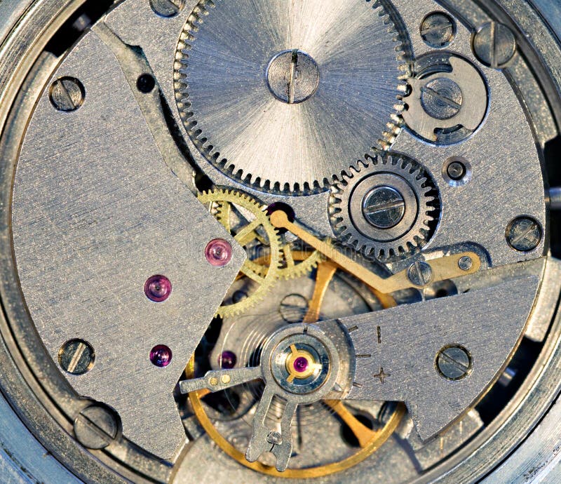Mechanism of a watch stock image. Image of antique, industrial - 7662473