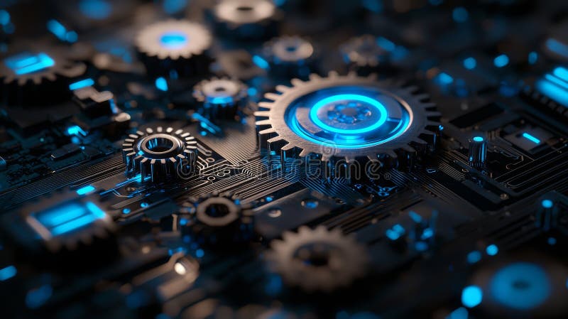 Mechanisms Based on Cogs and Gear Wheels Represent Hi-tech Digital ...