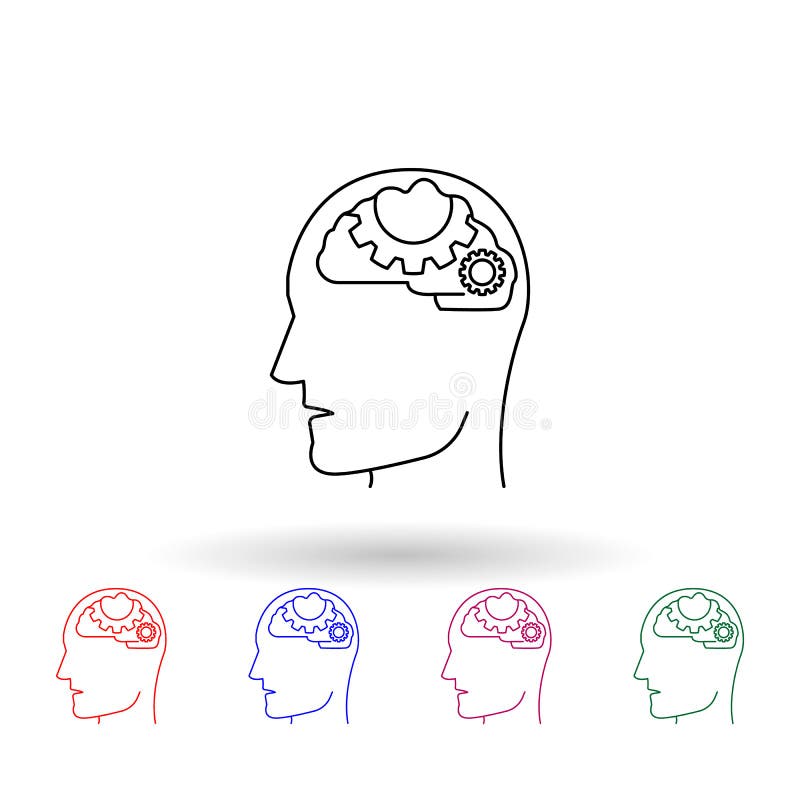 Mechanisms in the Brain Multi Color Icon. Simple Thin Line, Outline ...