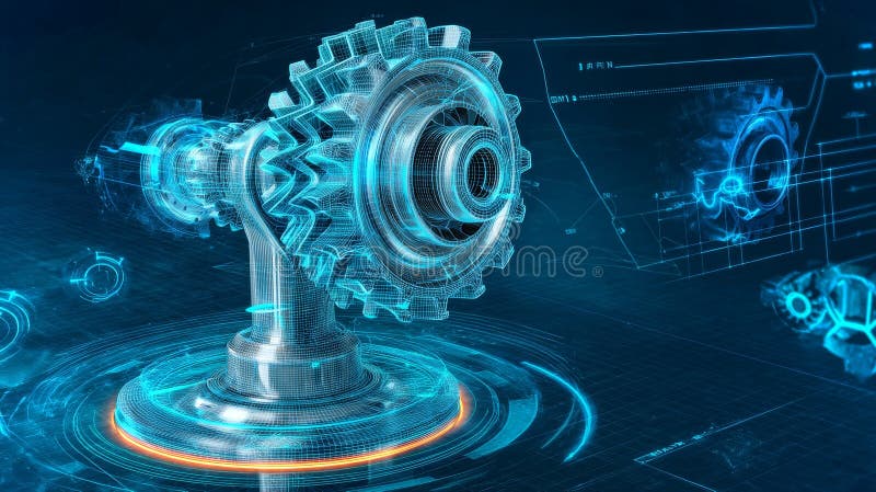 Mechanized Bot Analyzes Gearbox Wear Using Advanced AI in a Futuristic ...