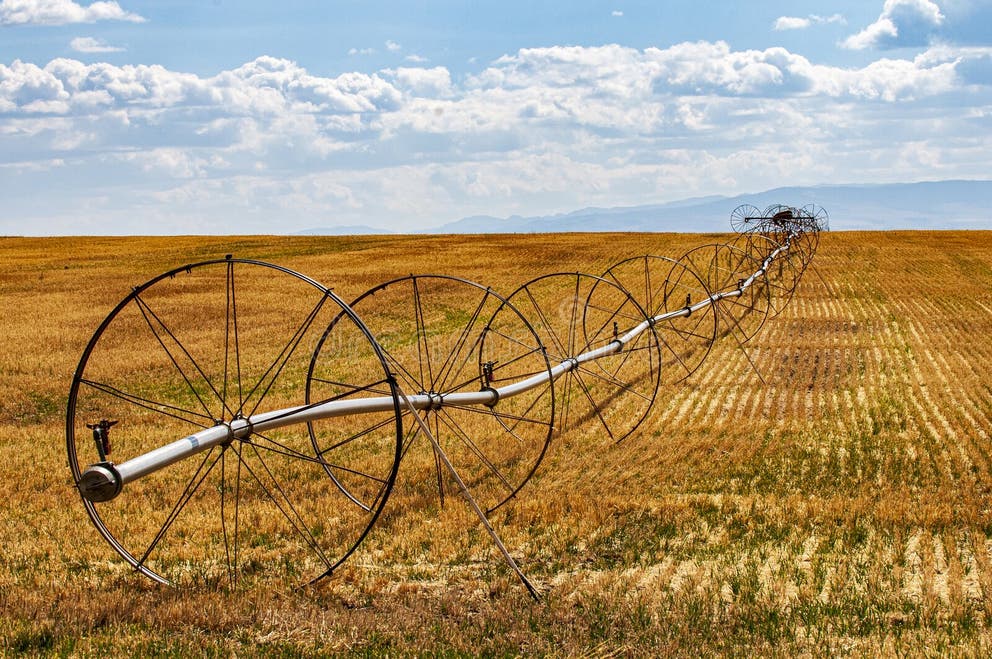 Mechanized Irrigation System in Wyoming Stock Photo - Image of outdoors ...