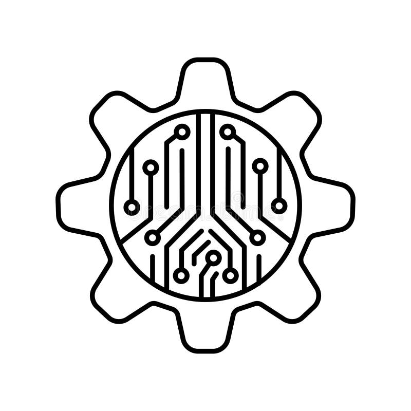 Mechatronics line icon stock vector. Illustration of control - 350597824