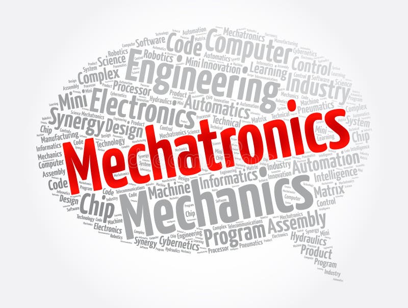 Mechatronics word cloud stock vector. Illustration of learning - 214077918