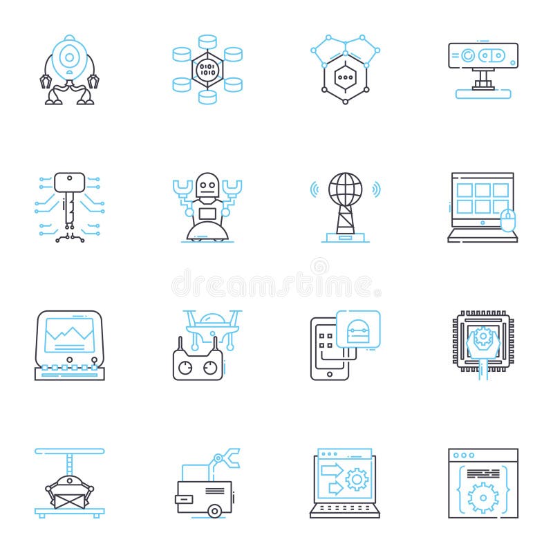 Mechatronics Systems Linear Icons Set. Robotics, Sensors, Automation ... Mechatronics Systems Linear Icons Set. Robotics, Sensors, Automation ...