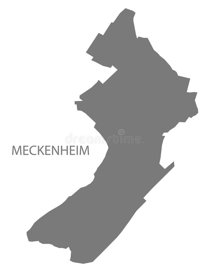 Meckenheim German City Map Grey Illustration Silhouette Shape Stock ...