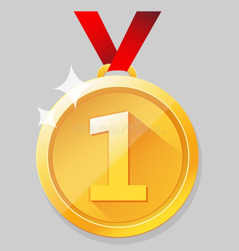 Medaglia D'oro Scintillante Illustrazione Vettoriale - Illustrazione di ...
