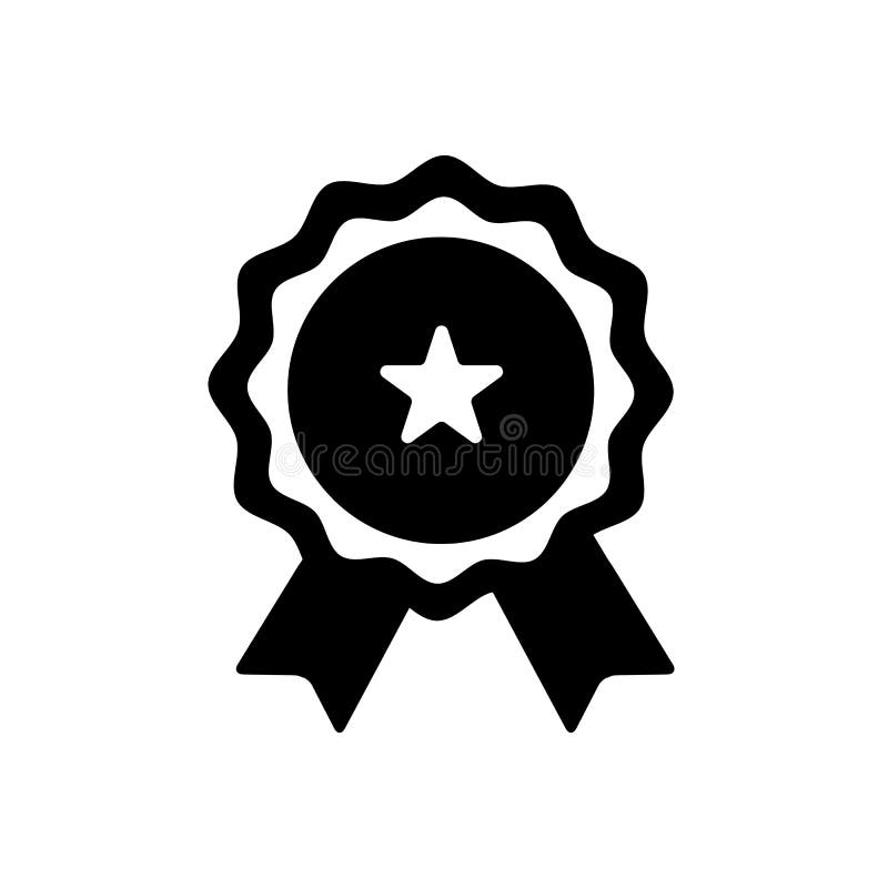 Medal, Achievement Symbol Flat Black Line Icon, Vector Illustration ...